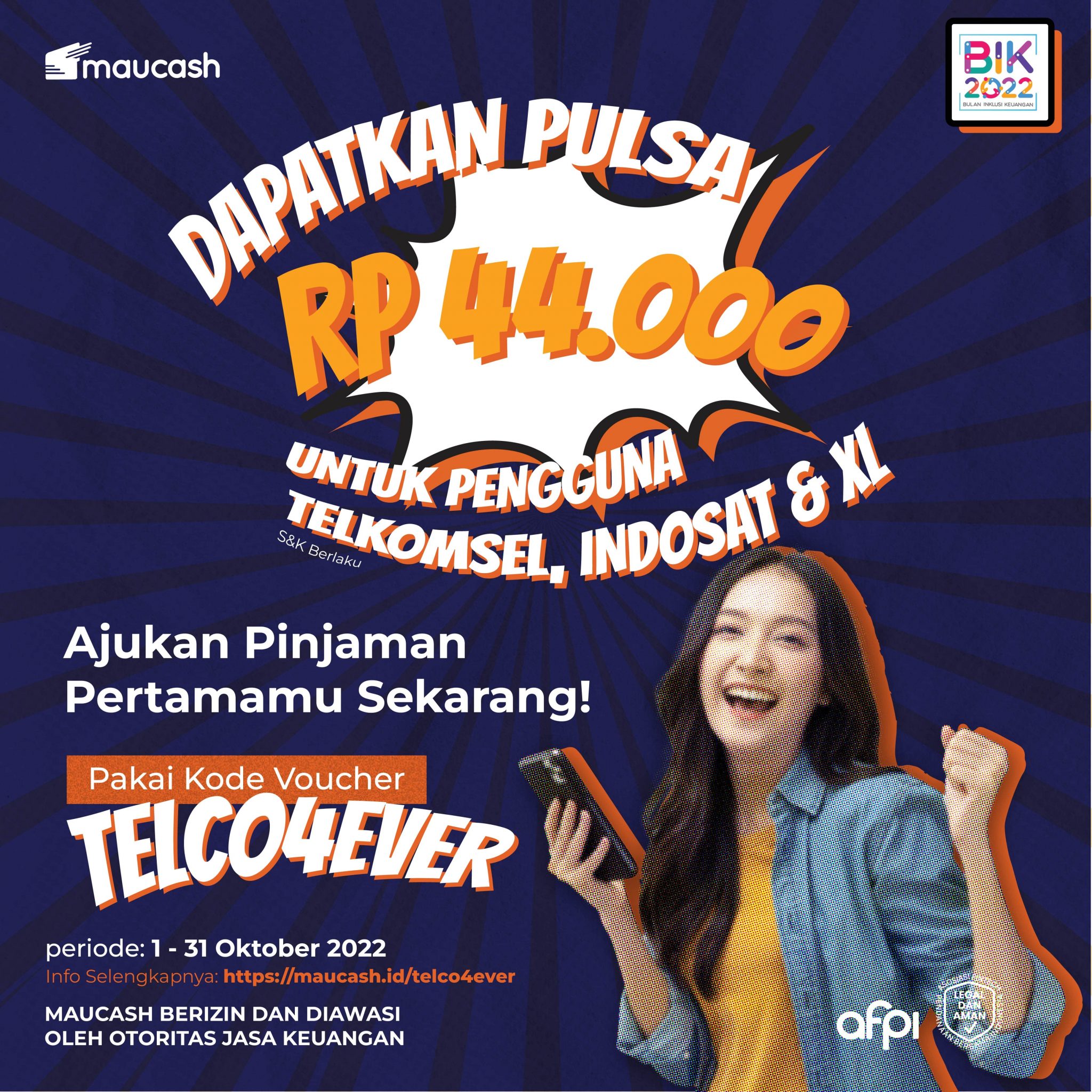 Pulsa Rp 44.000 untukmu Pengguna Provider Telkomsel, XL, dan Indosat ...